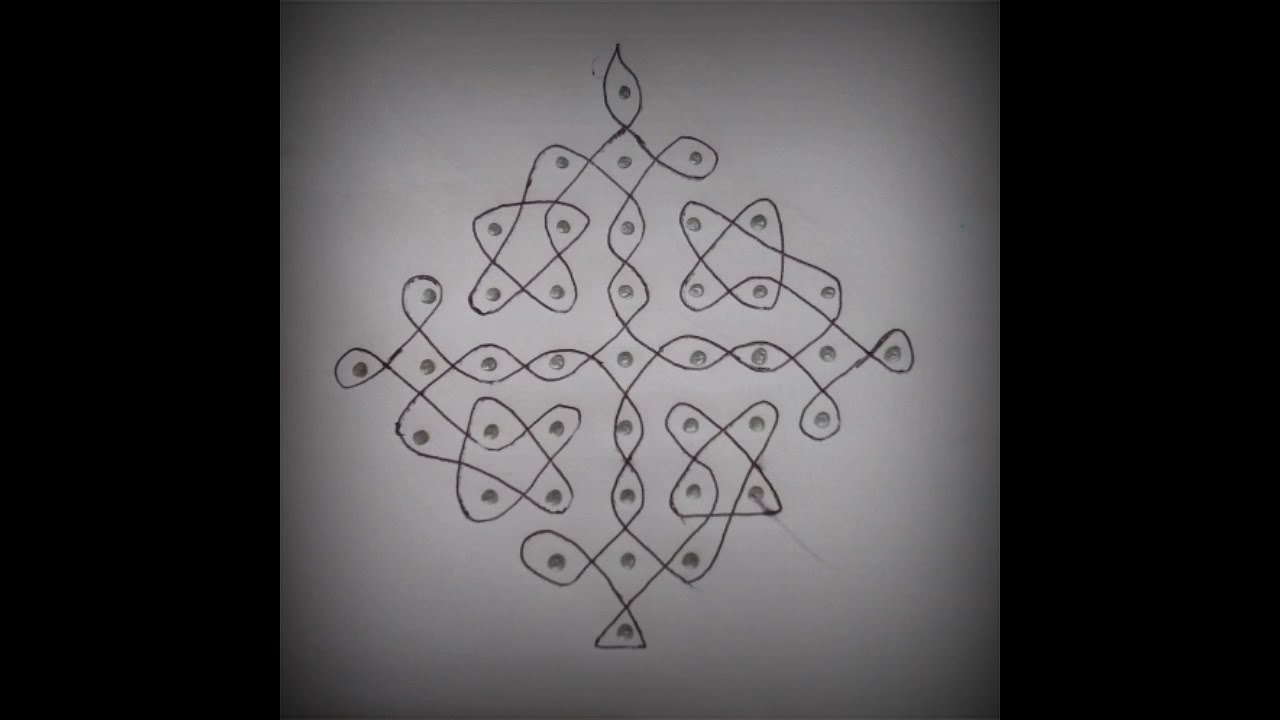 Easy Tamil kolam in 9*1 dot's - YouTube