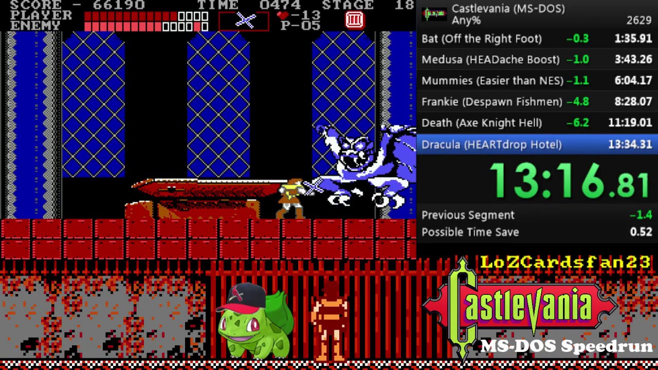 Castlevania (DOS) Speedrun 13:29.86 (OLD) - YouTube