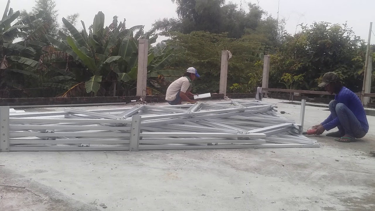 Proses pembuatan kuda2 atap galfalum - YouTube