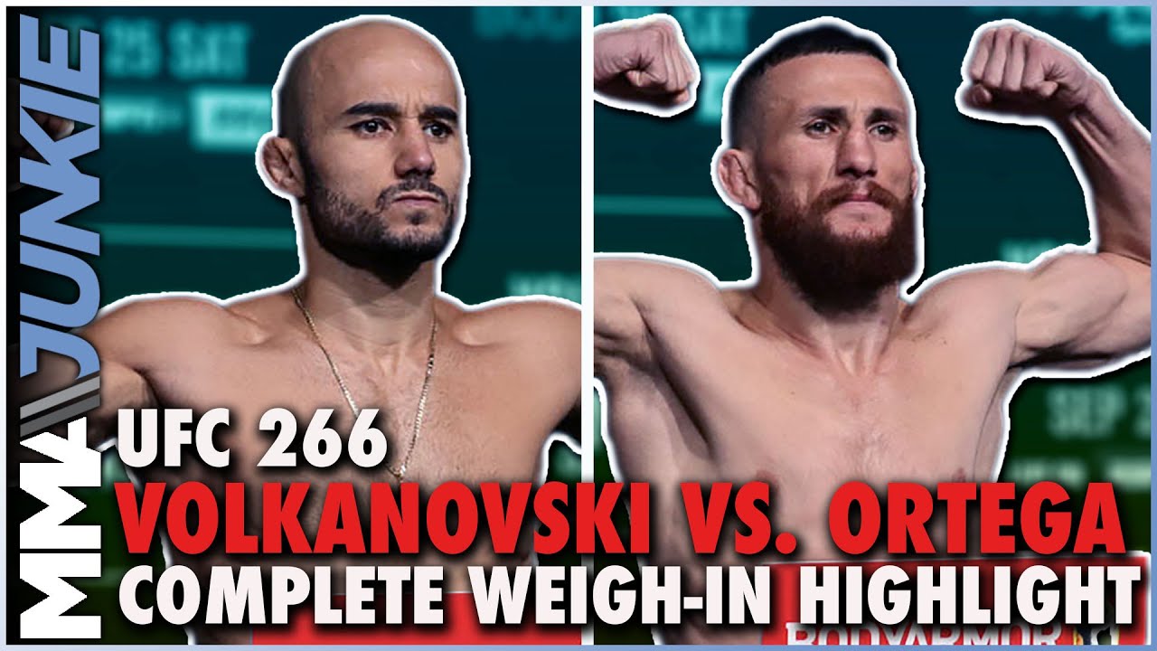 UFC 266 weigh-in highlights: 13-fight card official - YouTube