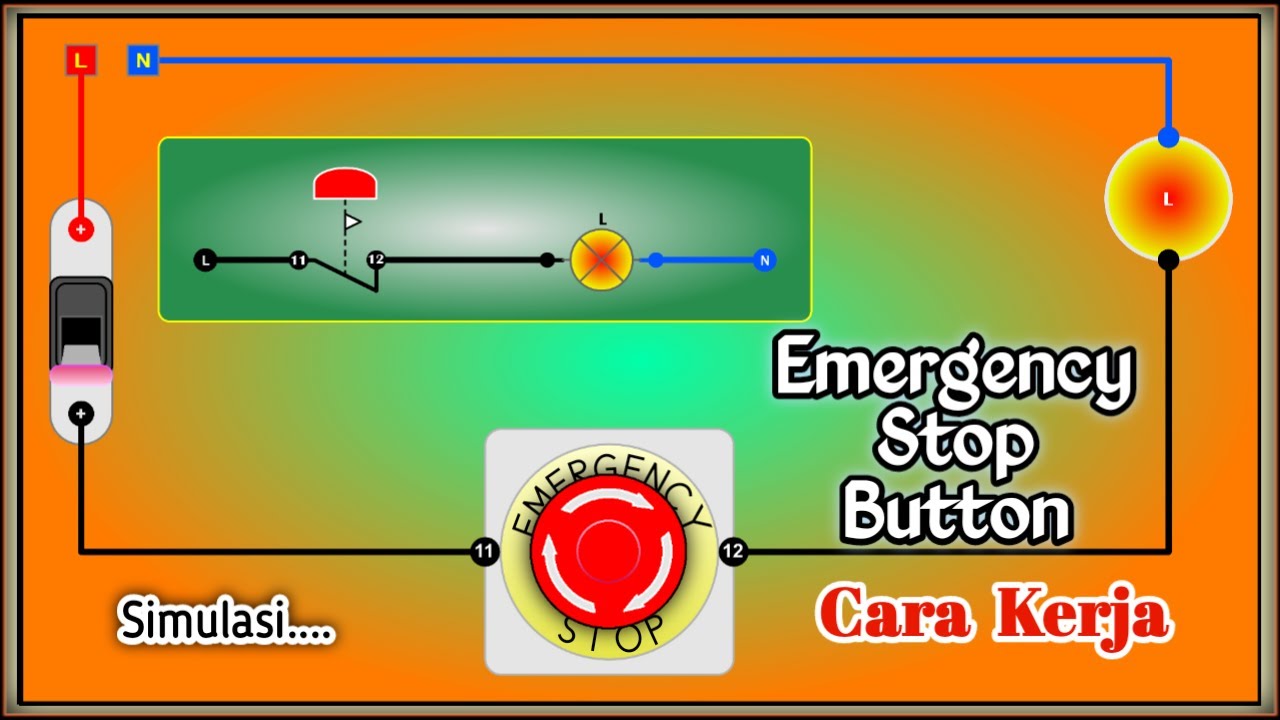 Simulasi Cara Kerja Emergency Stop Button - YouTube