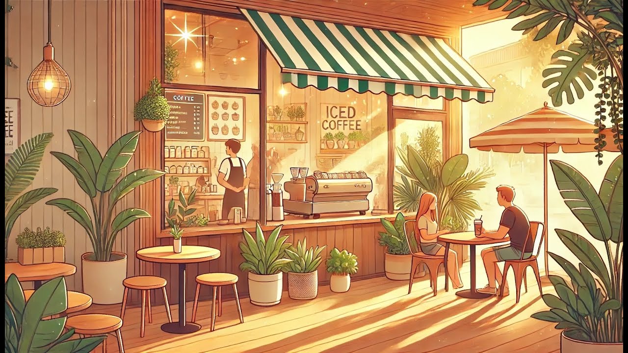Cozy Summer Coffee Shop Ambience ☕🌞 | Relaxing Café Vibes & Chill Music ...
