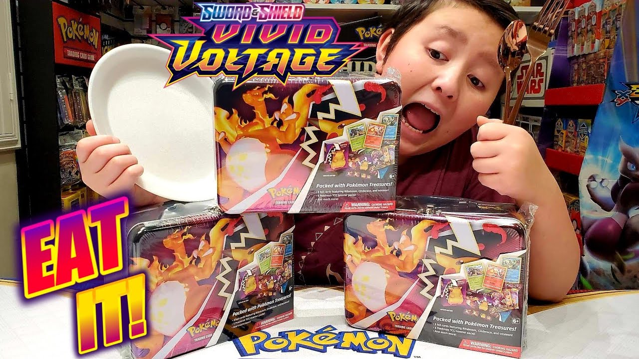 POKEMON LUNCH TIME! EATING THE ALL NEW POKEMON CARD COLLECTORS CHEST ...