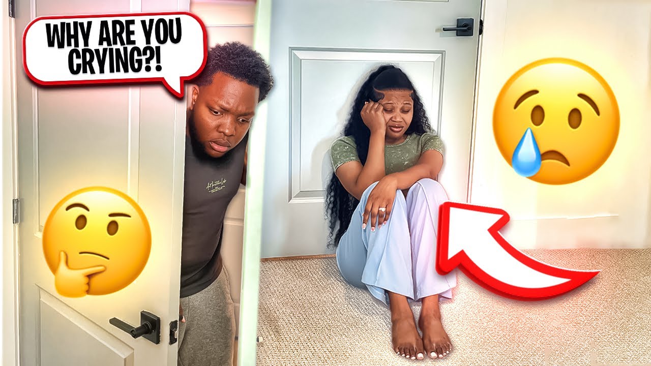 CRYING With The Door LOCKED Prank… *Cute reaction* - YouTube