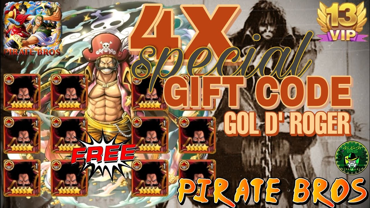 Pirate Bros - Special 4 Gift Code 🎁 Free 12 Gol D'Roger🔥New One Piece ...