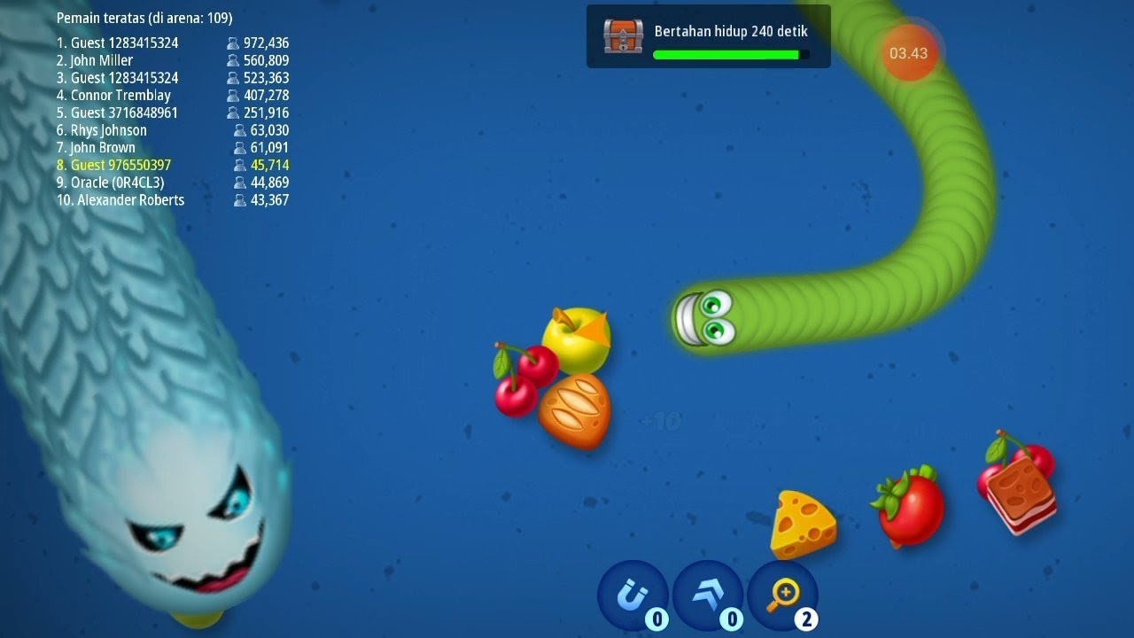 jumpa ular gede worm zone.io - YouTube