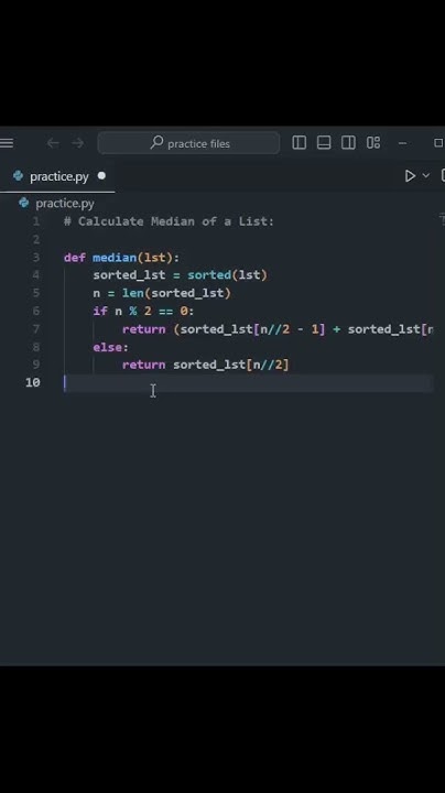 Calculate The Median Of Lists Python Pythonprogrammingcodinglearnpython