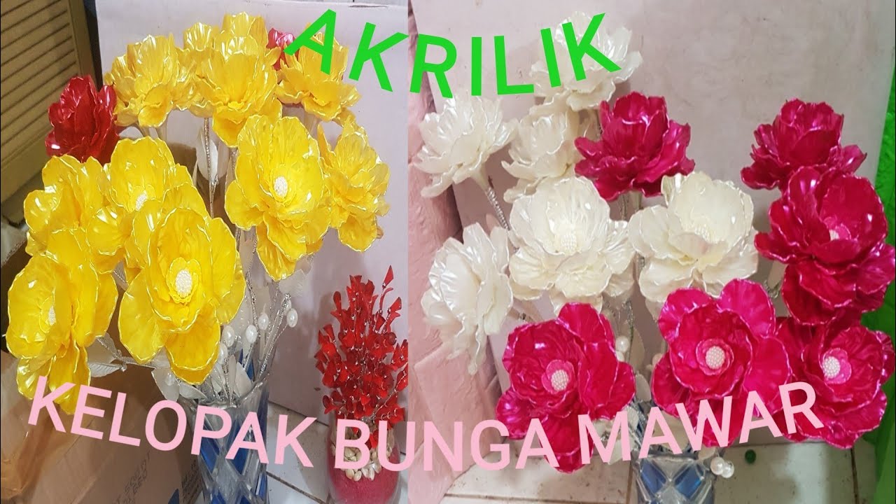 DIY|| CARA MEMBUAT BUNGA MAWAR AKRILIK #wiwiakrilik - YouTube