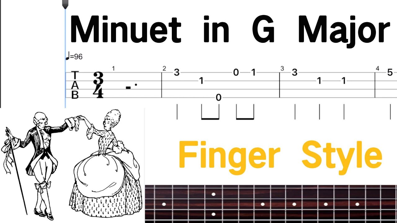 Bach「Minuet in G Major」Ukulele Finger Style Play along Tabs for ...