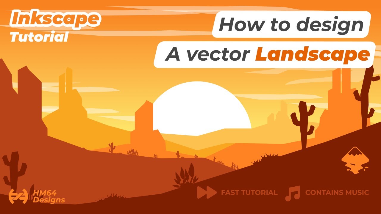 Inkscape Time laps - Design a Vector Landscape - YouTube