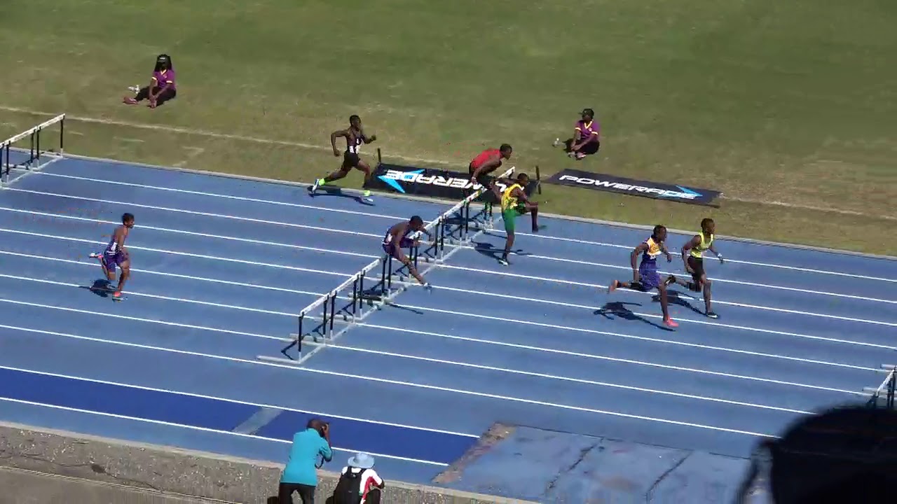 Queens GJ Meet 2019 Boys Class 3 100m Hrdls 1 - YouTube