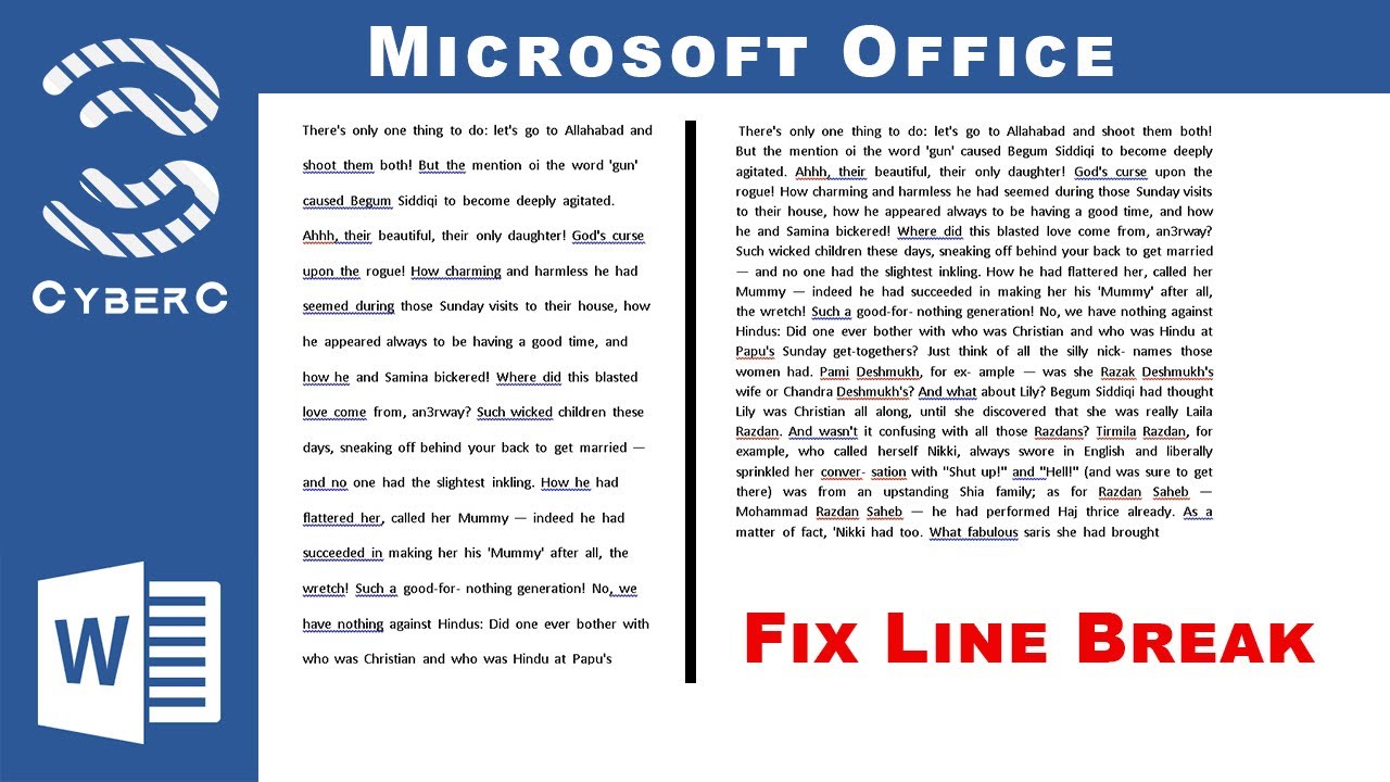 Remove extra spacing and fix line break in Microsoft Word - YouTube