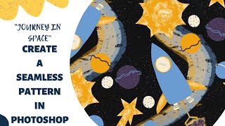 Journey in space seamless pattern I Speedpaint I Photoshop CC