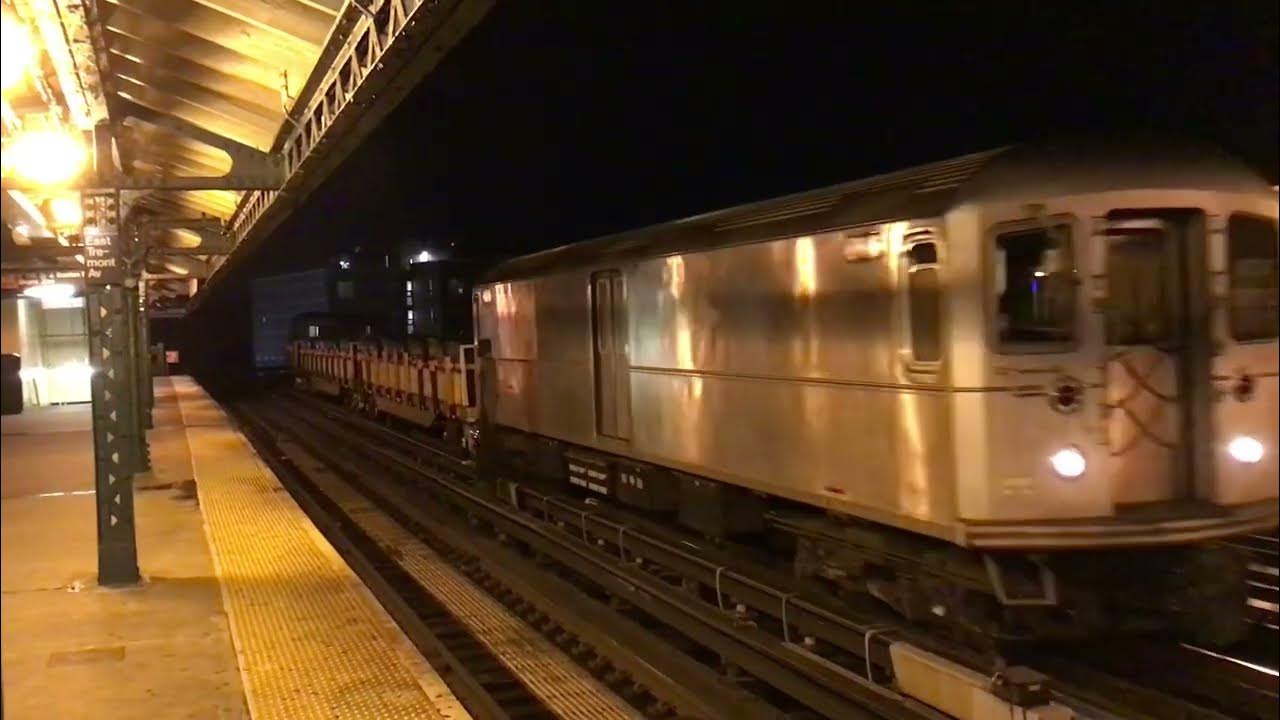 MTA NYCT Subway I R127 Garbage Train Bypassing West Farms Sq - E Tremont Ave - YouTube