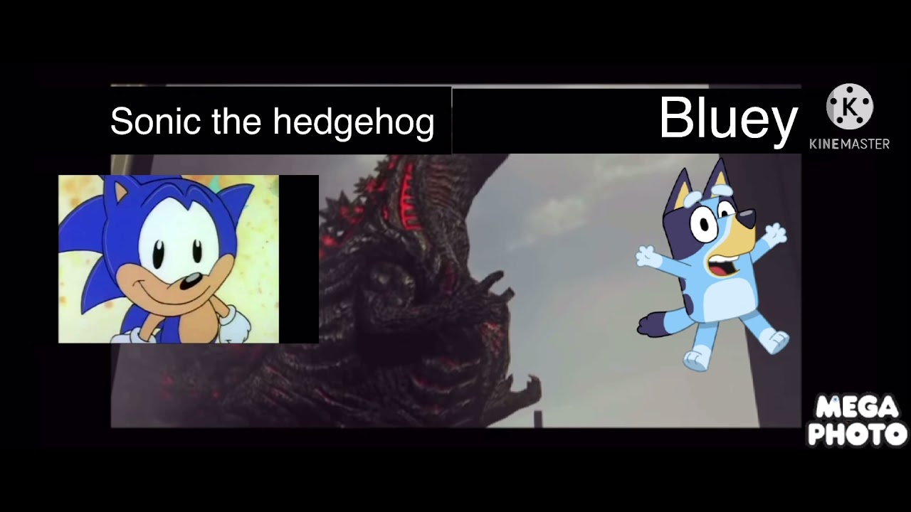 Sonic vs bluey with Healthbars (legendary Godzilla vs shin Godzilla ...
