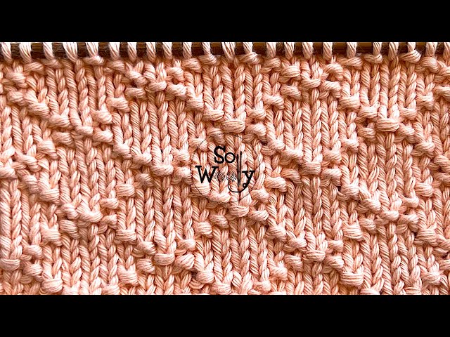 Diamond Brocade Stitch Knitting Pattern For Beginners Studio Knit
