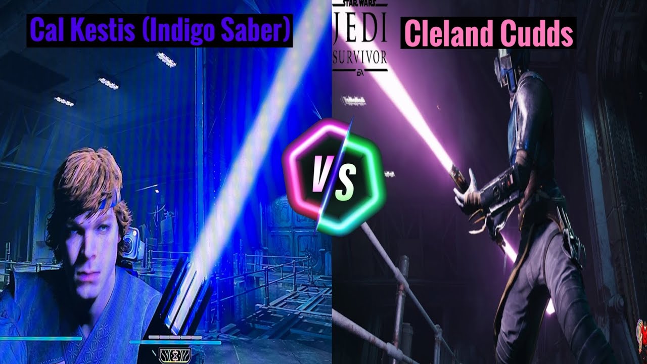 Star Wars: Jedi Survivor - Cal Kestis (Indigo Saber) Vs Cleland Cudds ...