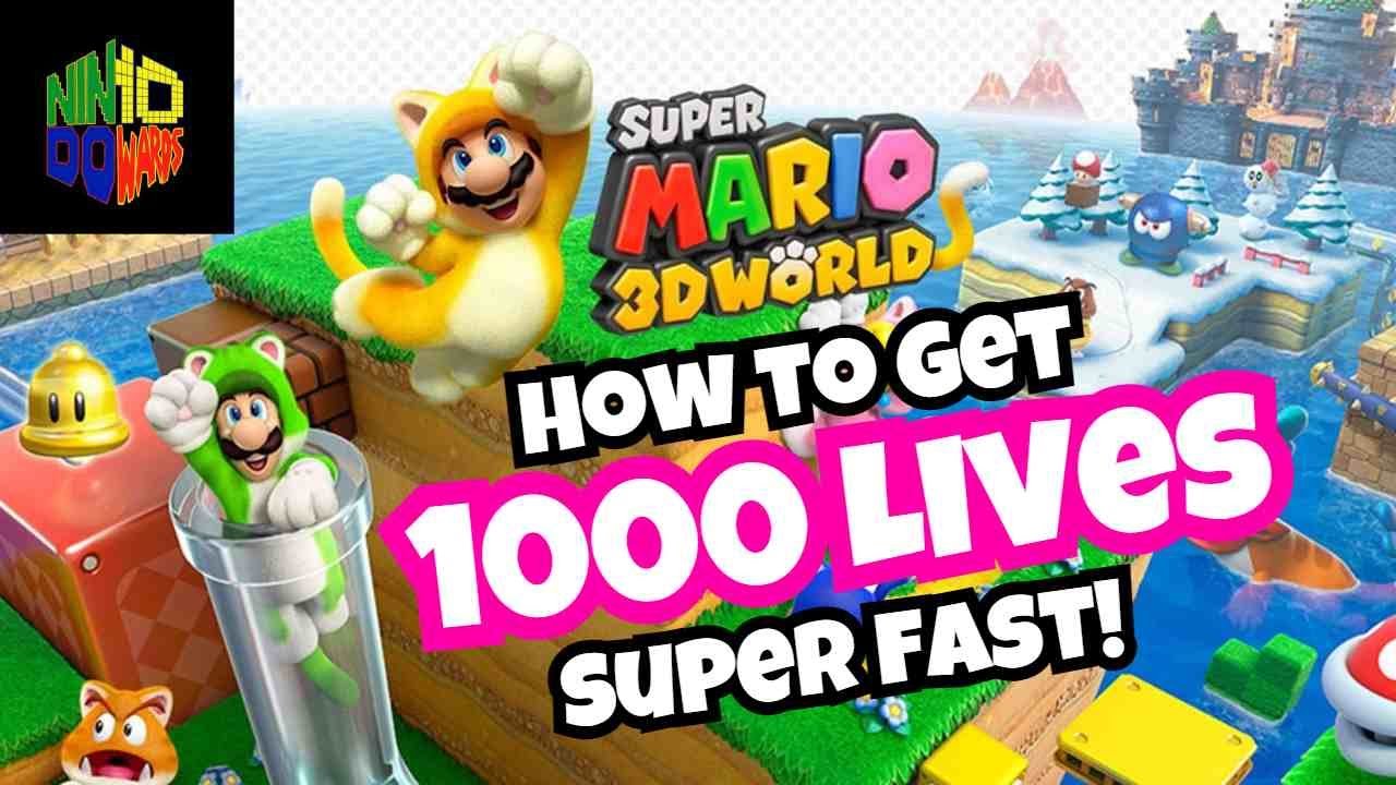 Super fast way to get 1000 lives in Super Mario 3D World #nintendo # ...