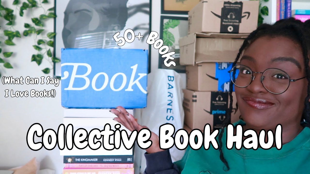 my first HUGE collective book haul | 50+ books | romance, fantasy, sci ...