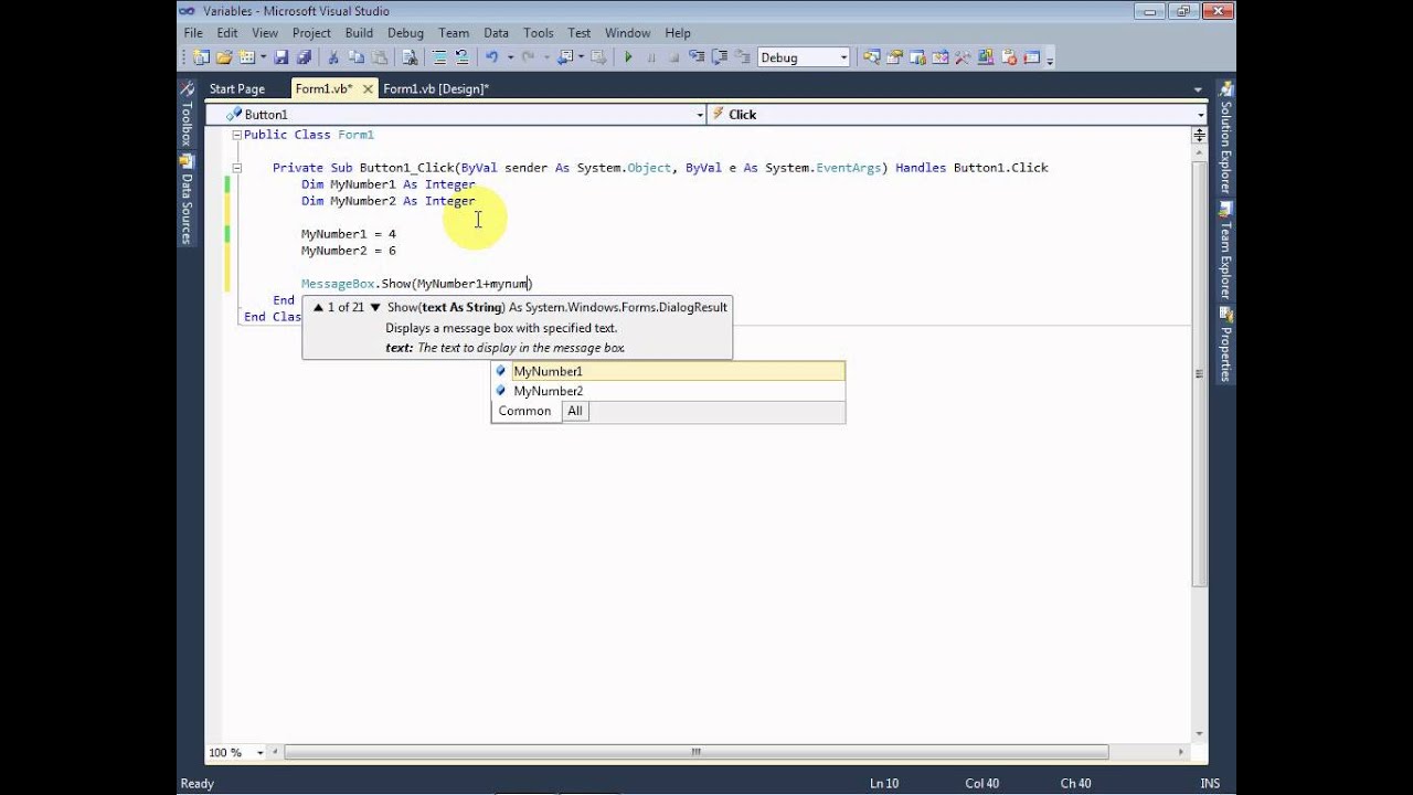 VB.Net (In Urdu) #04 Working with Simple Variables - YouTube