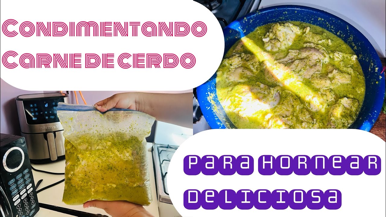 Condimentando carne de cerdo para hornear a mi estilo - YouTube
