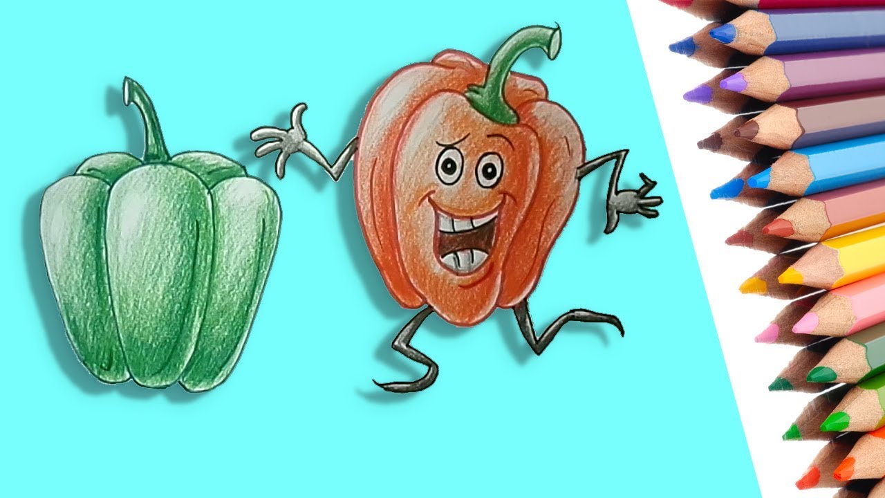 How to draw and shade Capsicum Step by Step - Learn to Draw for ...