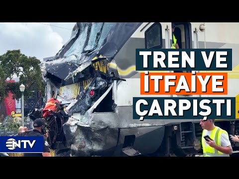 ABD'de Feci Kaza! Tren ve İtfaiye Çarpıştı, Yaralılar Var | NTV