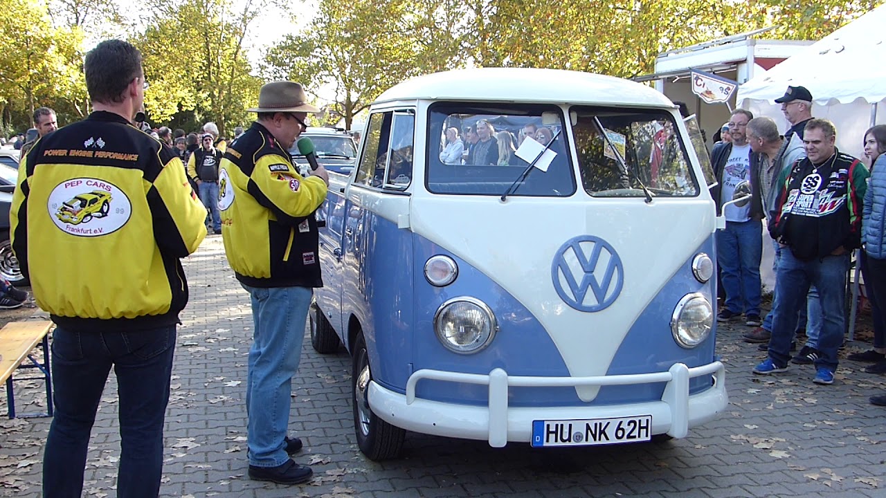 Pokal VW Bus 1962 PEP Cars Frankfurt Okt2017 - YouTube