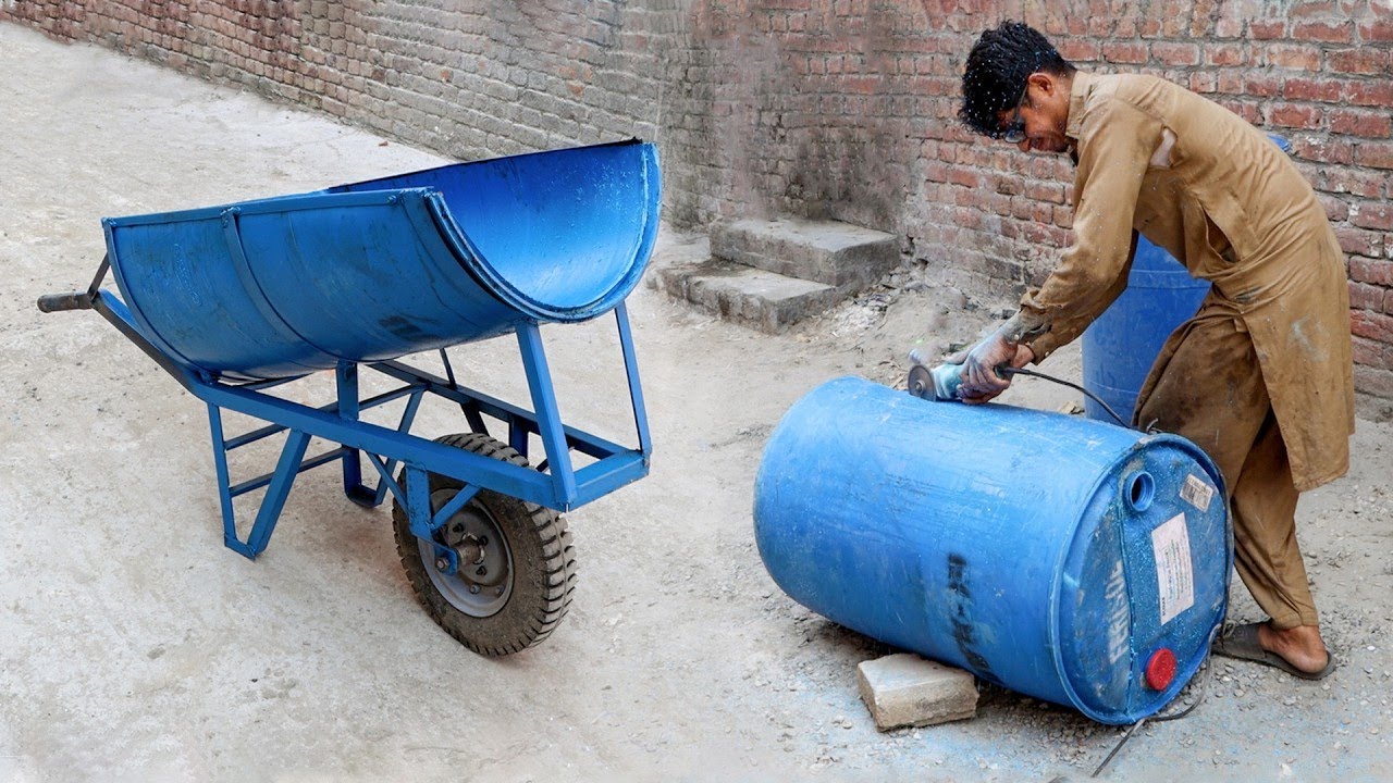 How to make Plastic Wheelbarrow - Amazing Process of Making Wheelbarrow ...