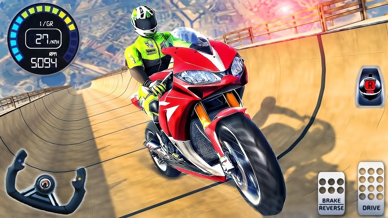 Bike Stunts Real Tricks Simulator - Motor Bike Impossible Track Racing 3D - Android GamePlay #3 ...