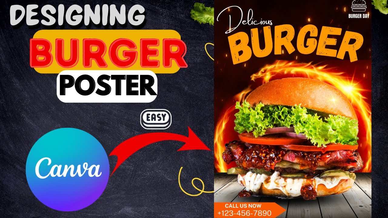 Food poster design in Canva - YouTube