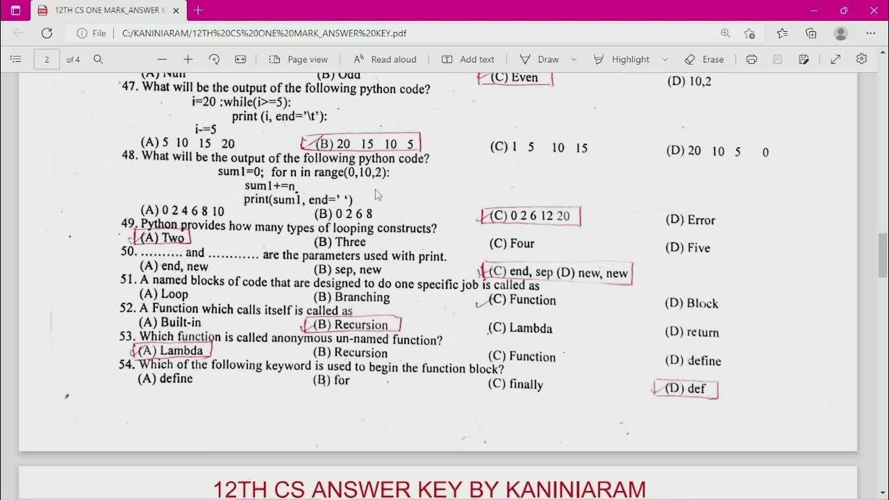 12th COMPUTER SCIENCE ONE MARK ANSWER KEY SEPTEMBER 2022 PDF LINK 12th-computer-science-one-mark-answer-key-september-2022-pdf-link