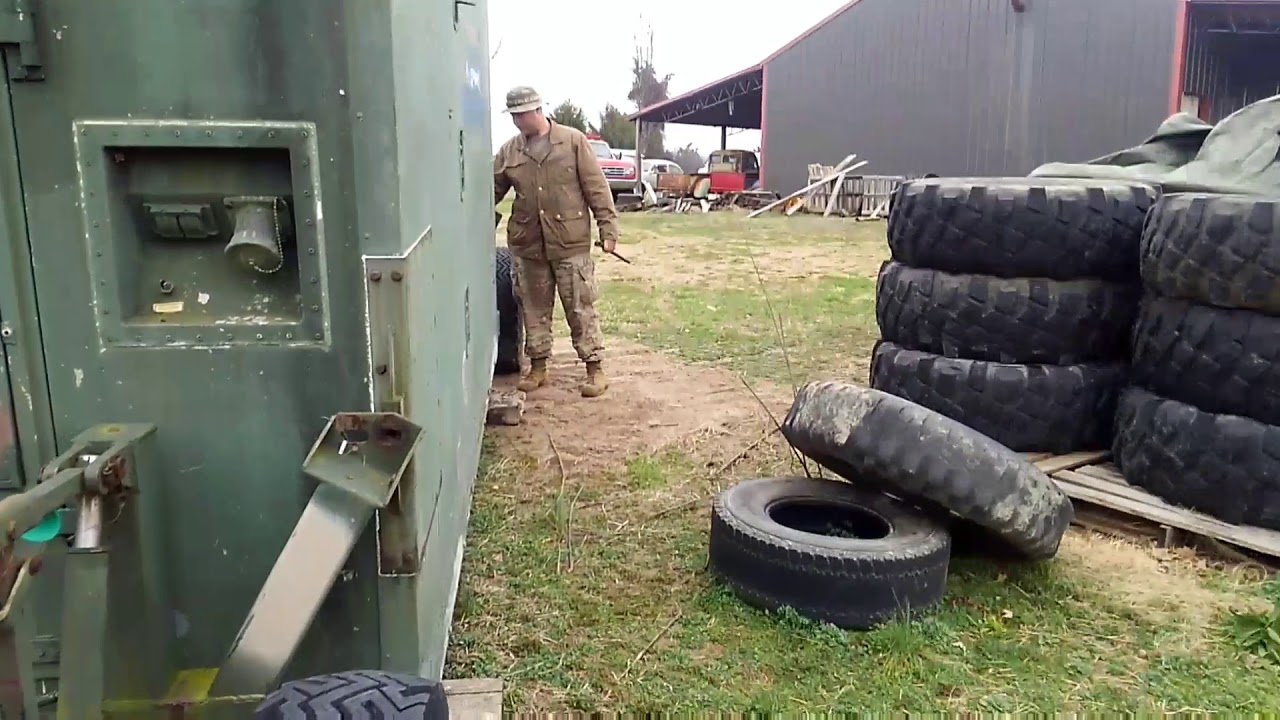 Unhooking m720 shelter lift dolly - YouTube