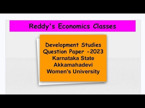 Development Studies Question Paper -2023 (KSWU) - YouTube