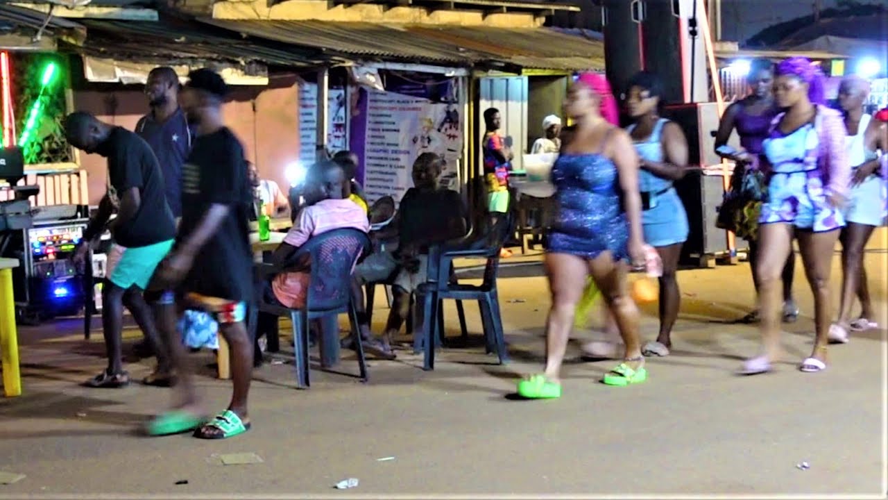 4K NIGHT LIFE IN GHANA ACCRA AFRICA NEIGHBORHOOD PART 5 - YouTube