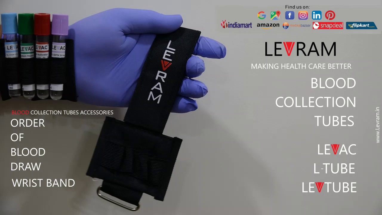 BLOOD COLLECTION TUBES ACCESSORIES WRIST BAND LEVRAM - YouTube