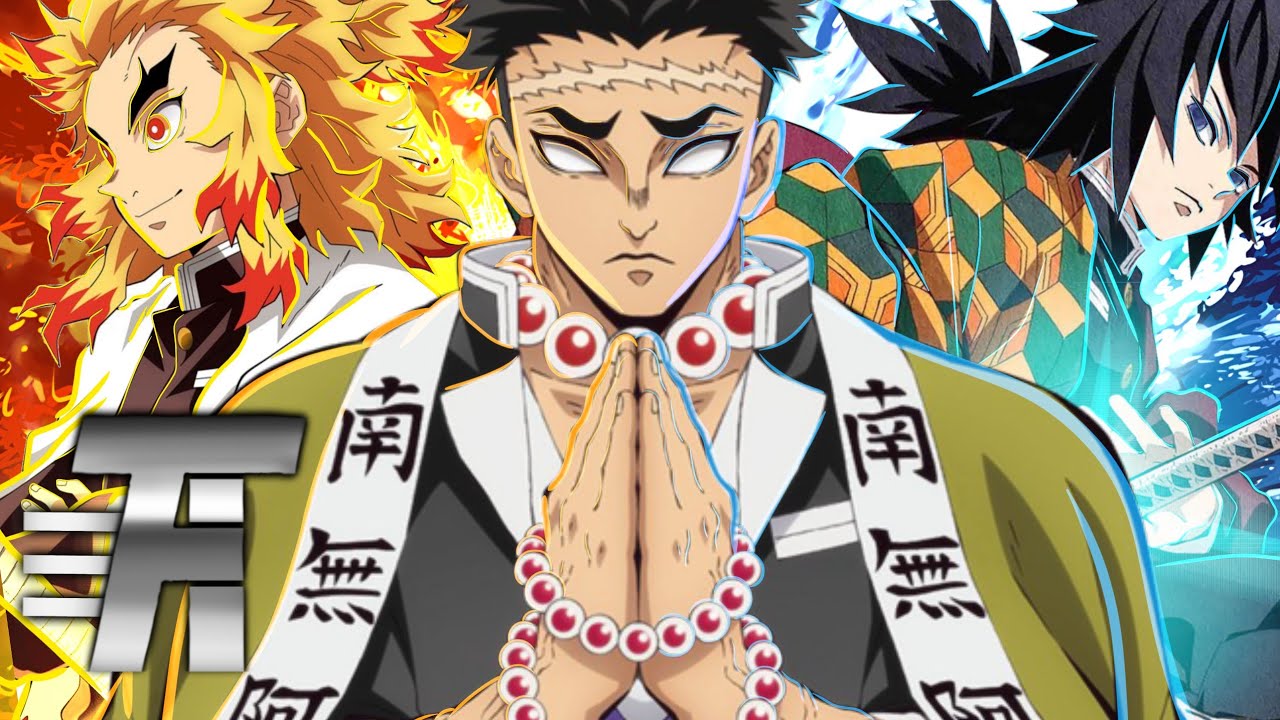 Rengoku,🔥 Tomioka🌊 e Gyomei🗿 (Kimetsu no Yaiba) - Brilho de Hashira ...