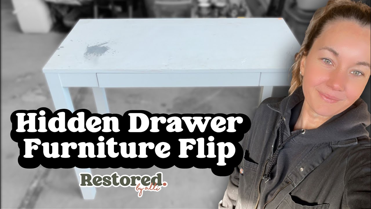 Flipping An UGLY desk - Flipping Furniture - Creating a HIDDEN Drawer ...