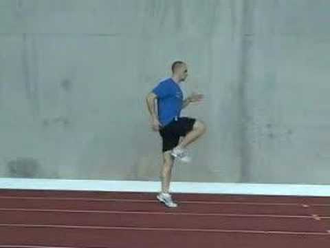 High knee walk with calf raise - YouTube