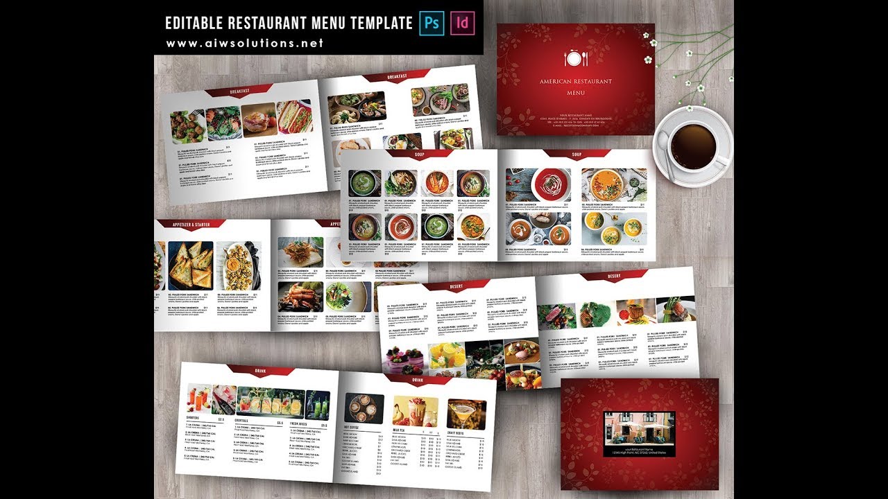 How to use editable food menu template Id38 - Indesign - YouTube