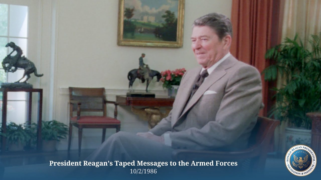 President Reagan's Taped Messages to the Armed Forces 10/2/1986 - YouTube