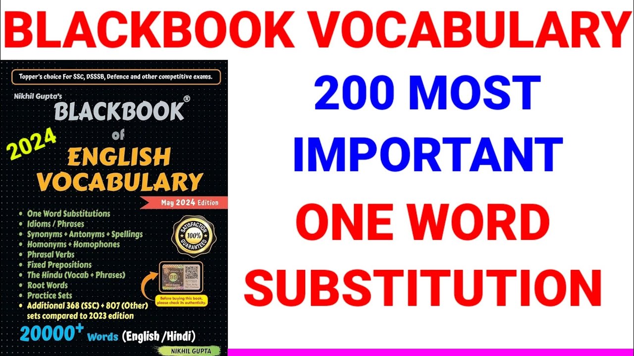 200 Most Repeated One Word Substitution || Blackbook of English Vocabulary ows || May 2024 ...
