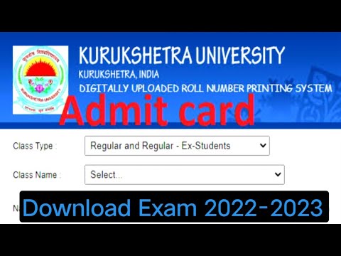 Kurukshetra University Admit card kaise Download kare || KUK Exam Admit ...