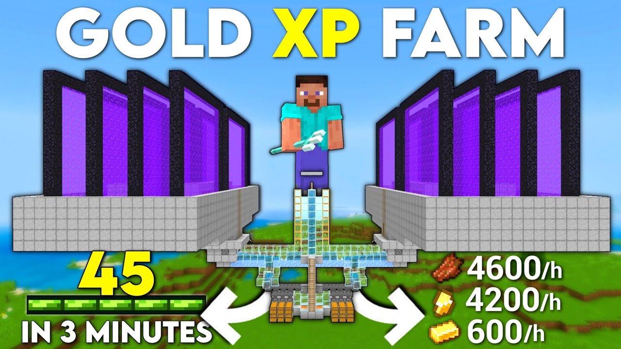 BEST Gold XP Farm In Minecraft Bedrock 1.21! - YouTube
