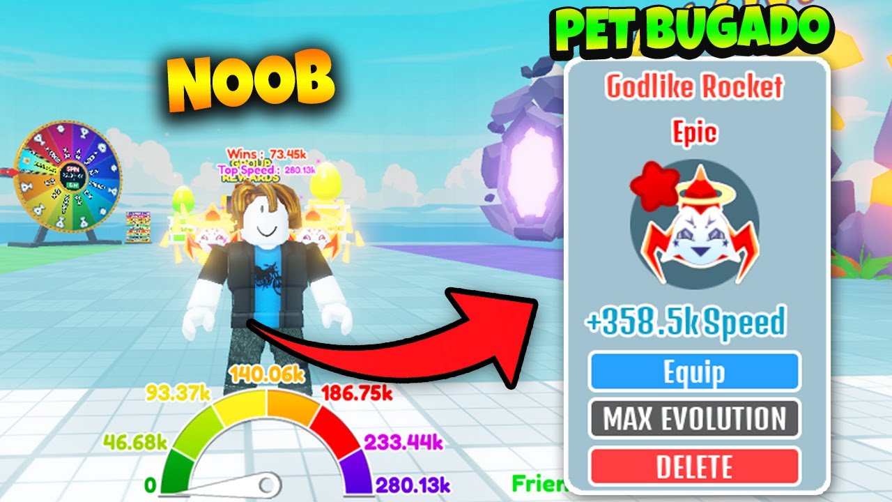 NOOB FAZENDO PET BUGADO NO RACE CLICKER! 300K DE VELOCIDADE POR SEGUNDO ...