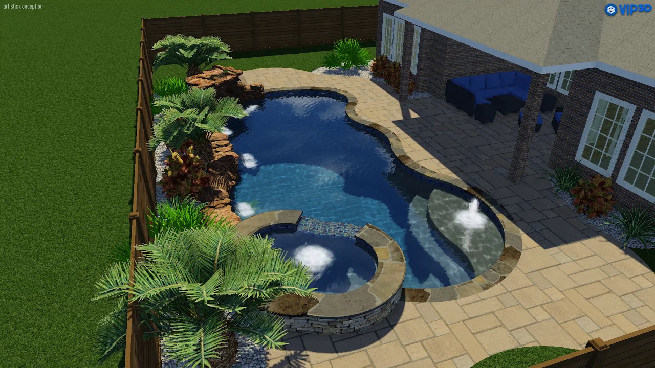 Smith - Freeform Pool and Spa with Weeping Wall and Grotto - YouTube