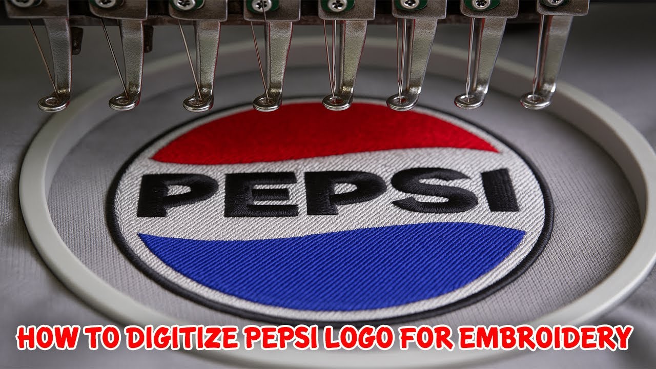 How to Digitize Pepsi Logo for Embroidery | Complete Tutorial - YouTube