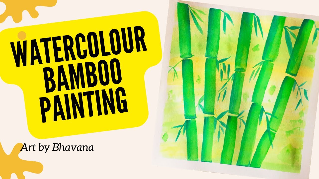 Watercolour Bamboo Painting | Easy Bamboo Trees Painting - YouTube
