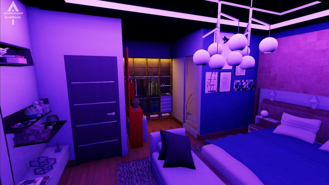 Modern 3d #Bedroom #animation #Interior design | False ceiling ...