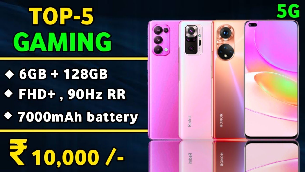 Top 5 Powerful Gaming Smartphone Under 10000 2021 | 7000mah Battery ...